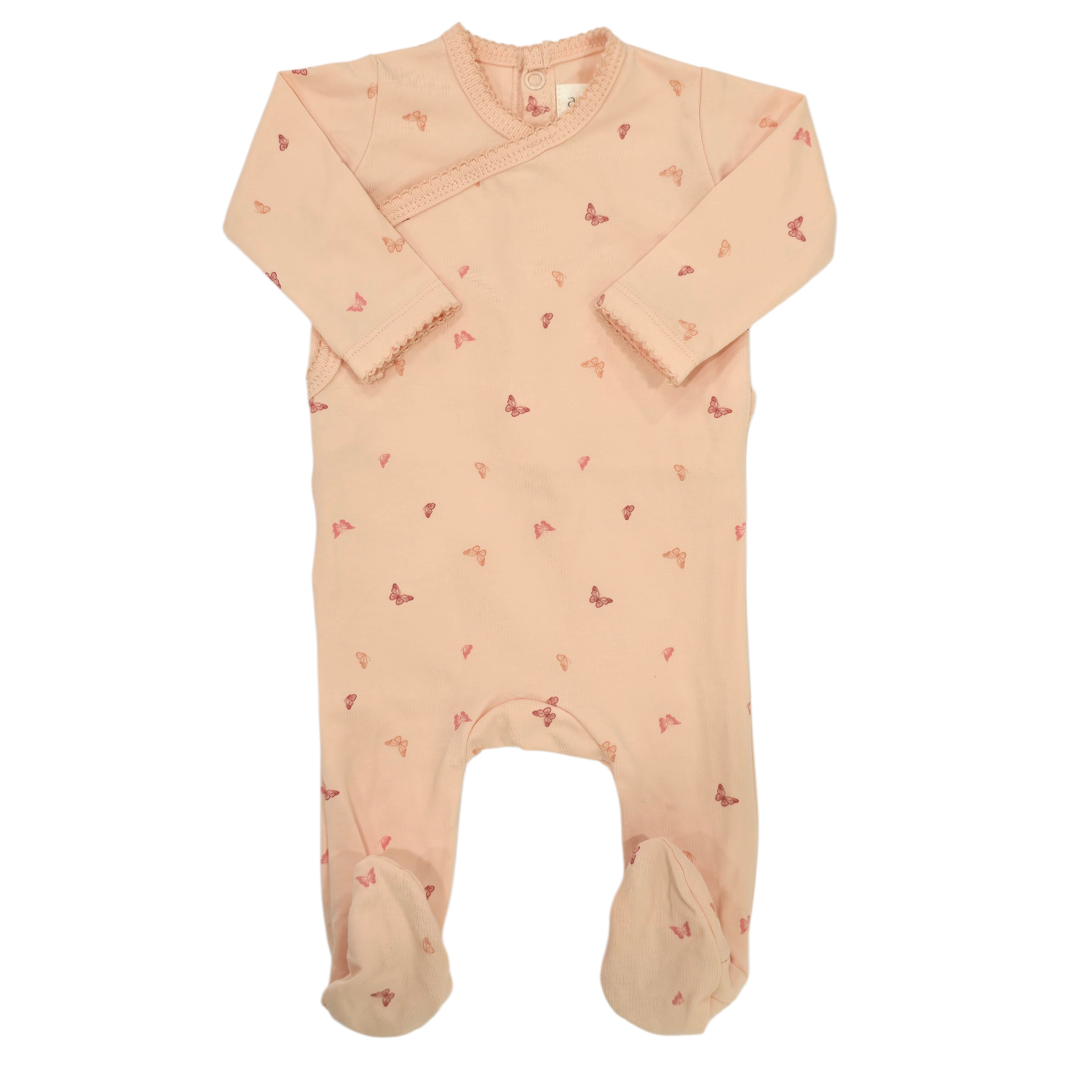 Aurora Pink Butterfly Footie – flamingobabychild
